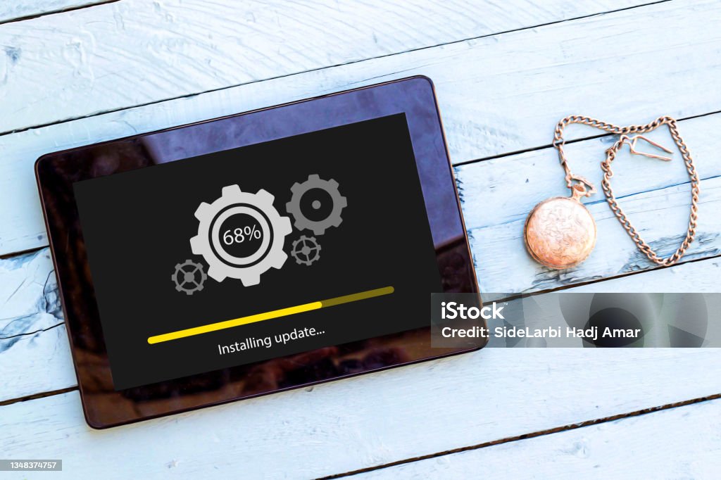 Installing Update Process With Gearbox Percentage Progress Stock Photo ... Installing Update Process With Gearbox Percentage Progress Stock Photo ...