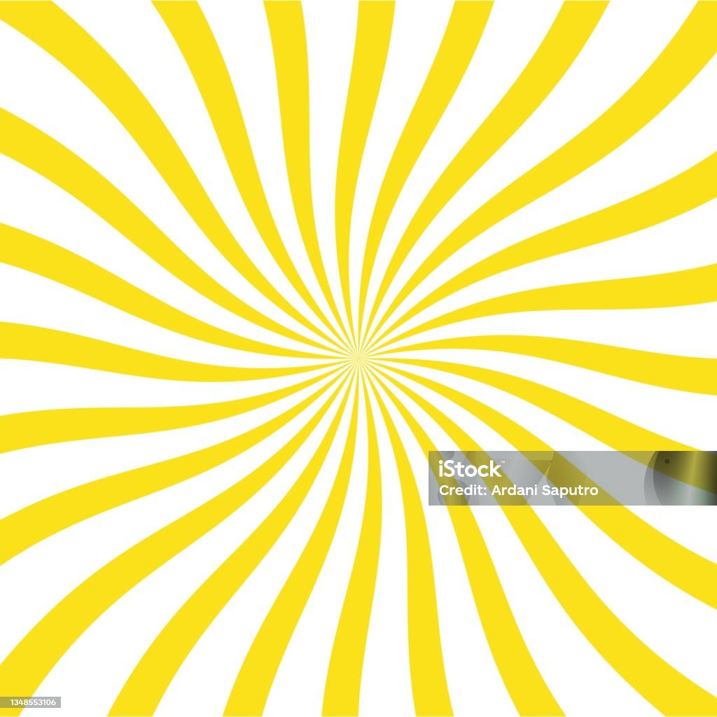 Sun Rays Retro Vintage Style On Yellow Background Sunburst Pattern