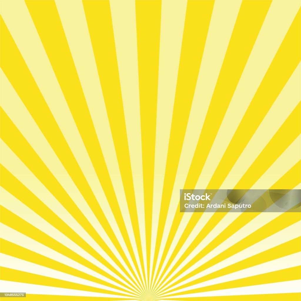 Sun Rays Retro Vintage Style On Yellow Background Sunburst Pattern