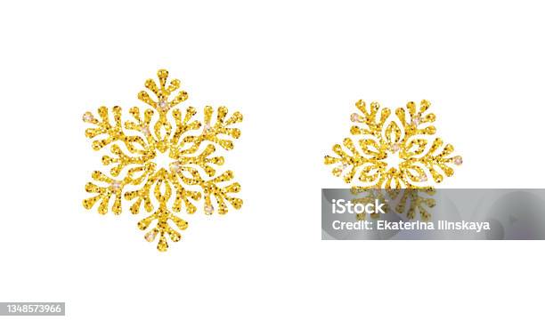 Kepingan Salju Yang Indah Dengan Tekstur Glitter Emas Untuk Desain ... Kepingan Salju Yang Indah Dengan Tekstur Glitter Emas Untuk Desain ...