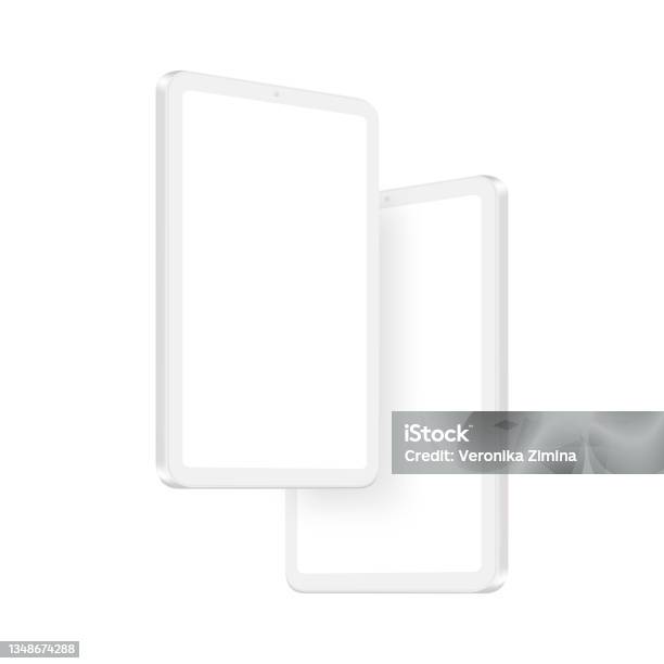 Komputer Tablet Tanah Liat Modern Mockups Dengan Layar Kosong Tampilan