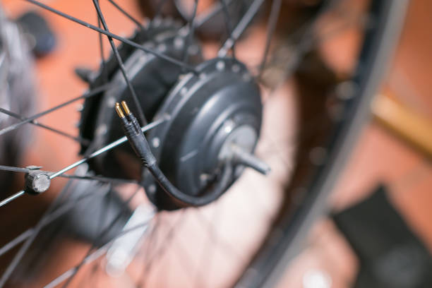 Free picture: Close-up of wires and gearshift on bicycle wheel