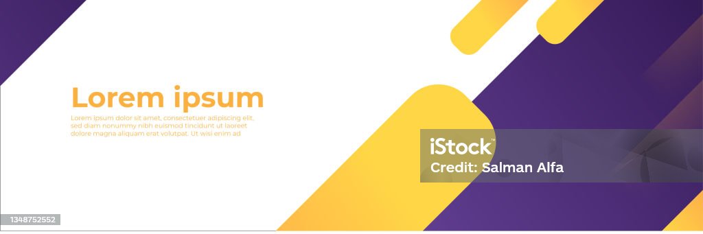 Abstrak Kuning Ungu Desain Spanduk Web Template Template Spanduk Web