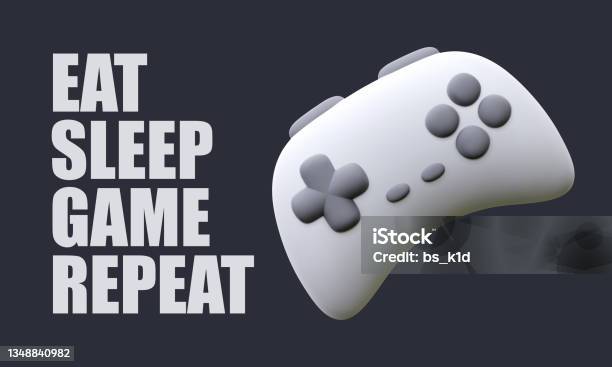 Spanduk Permainan Dengan Gamepad Realistis 3d Ilustrasi Vektor