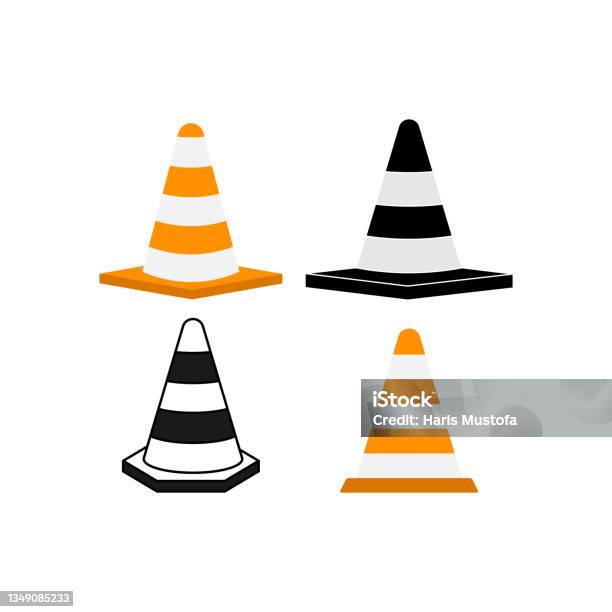 Traffic Cone Icon Design Template Vector Illustration Isolated Stock