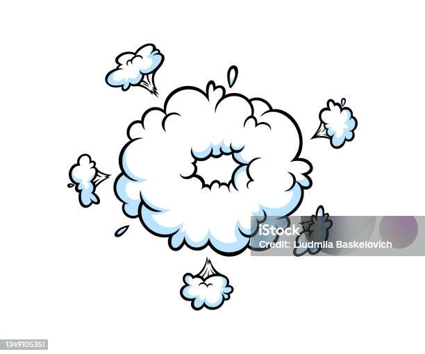 Efek Asap Boom Komik Puff Dan Burst Cloud Untuk Peristiwa Mengejutkan