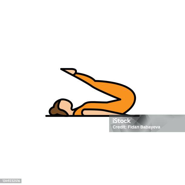 Pilates Yogalinie Illustration Farbiges Symbol Zeichen Und Symbole ... Pilates Yogalinie Illustration Farbiges Symbol Zeichen Und Symbole ...