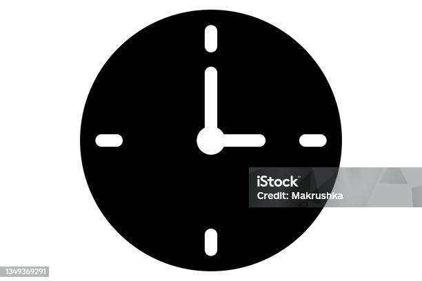 Icône Dhorloge Symbole Dhorloge Murale Glyphe Icône De Montre En Noir