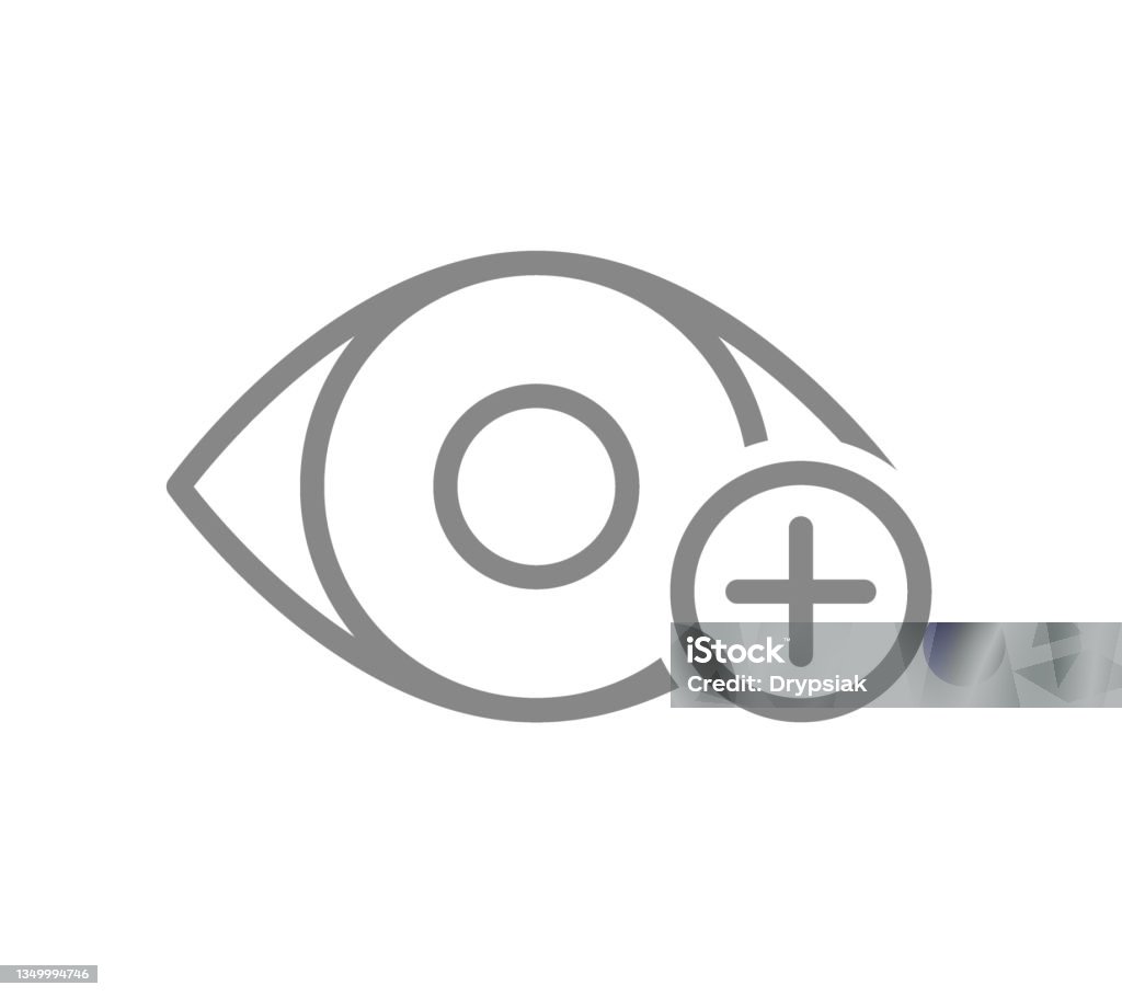 Ilustración De Ojo Humano Con Icono De Línea Plus Órgano Visual Sano