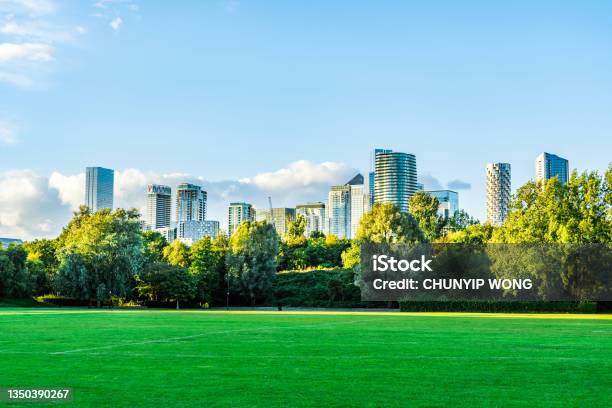 Lapangan Rumput Hijau Di Taman Kota Besar Foto Stok - Unduh Gambar ... Lapangan Rumput Hijau Di Taman Kota Besar Foto Stok - Unduh Gambar ...