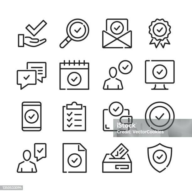 Approve Line Icons Set Check Mark Checkmarks Modern Thin Line Design ... Approve Line Icons Set Check Mark Checkmarks Modern Thin Line Design ...