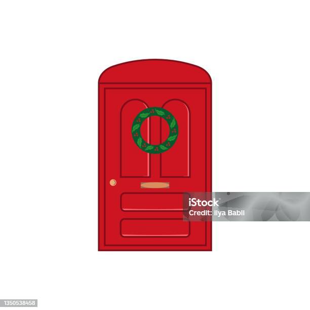 Pintu Musim Dingin Dengan Karangan Bunga Natal Ilustrasi Vektor ... Pintu Musim Dingin Dengan Karangan Bunga Natal Ilustrasi Vektor ...