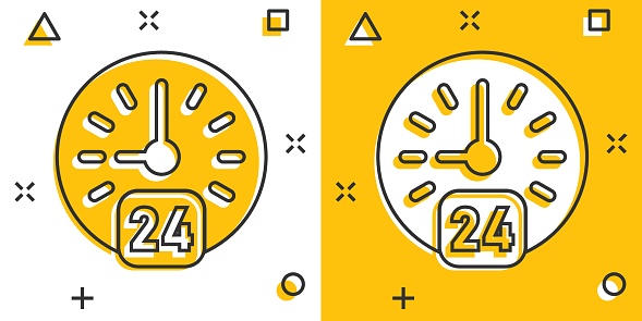 Icône Dhorloge Dans Un Style Comique Regardez Lillustration Vectorielle