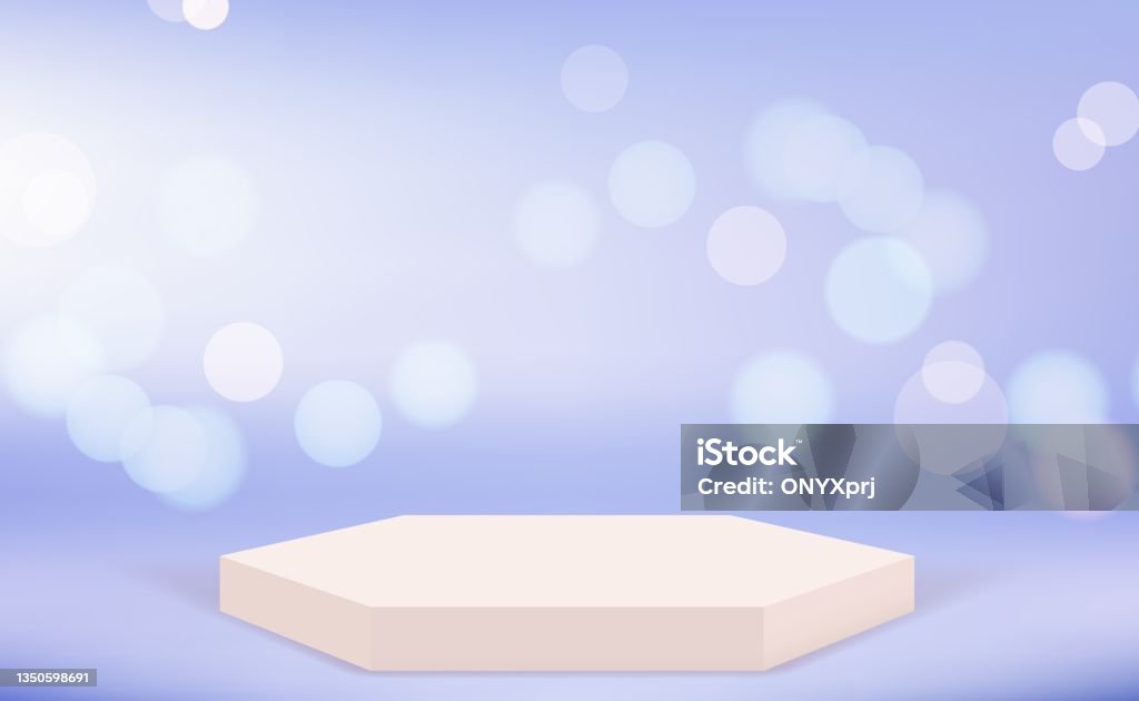 Template Podium Putih Efek Blur Alas Kosong 3d Pada Latar Belakang