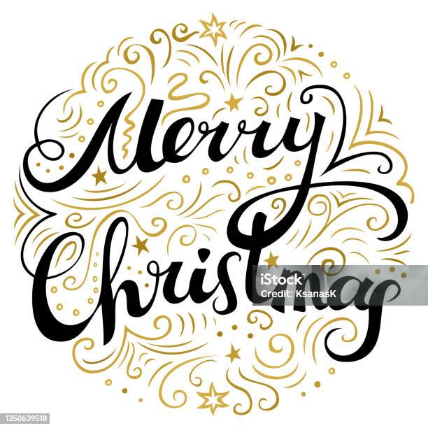 Kartu Selamat Natal Dengan Tipografi Kreatif Yang Digambar Tangan
