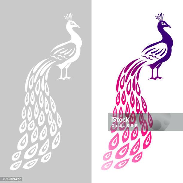 Symbole De Mariage De Paon Design Abstrait Peecoock Signes De Coupe