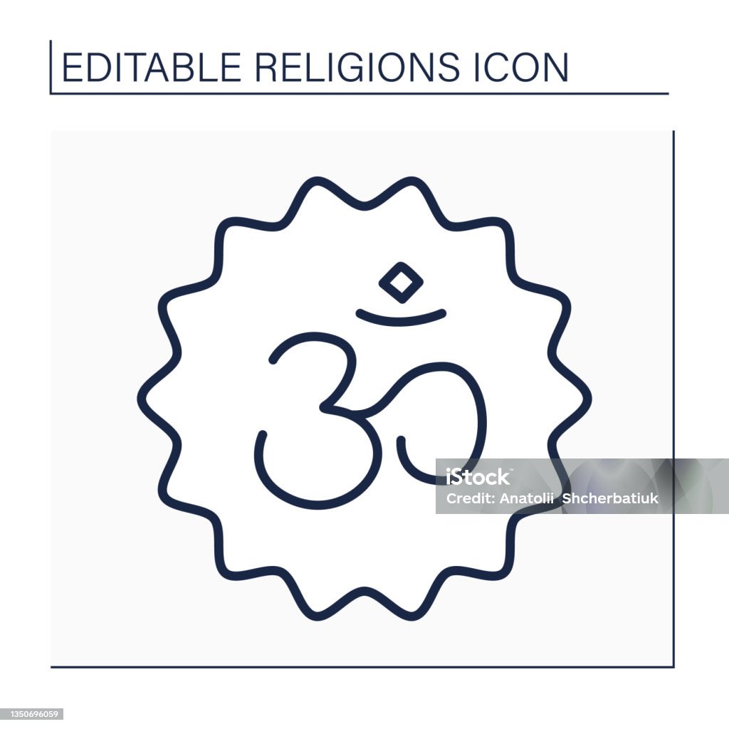 Ilustración De Icono De La Línea Del Hinduismo Y Más Vectores Libres De Derechos De Dibujo