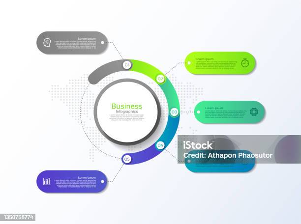 Presentasi Bisnis Abstrak Latar Belakang Infografis Template Dengan 5