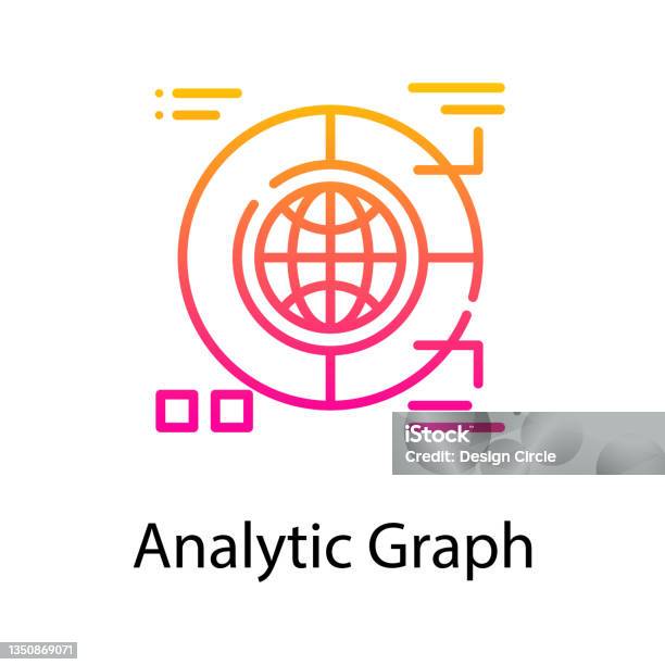 Ilustrasi Desain Ikon Gradien Vektor Grafik Analitik Simbol Analisis