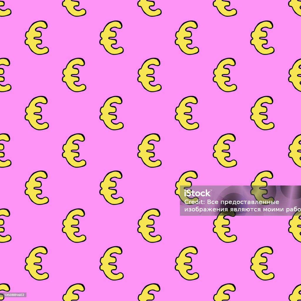 Image Vectorielle Dun Signe Euro Sur Fond Motif Vectoriel Du Symbole De