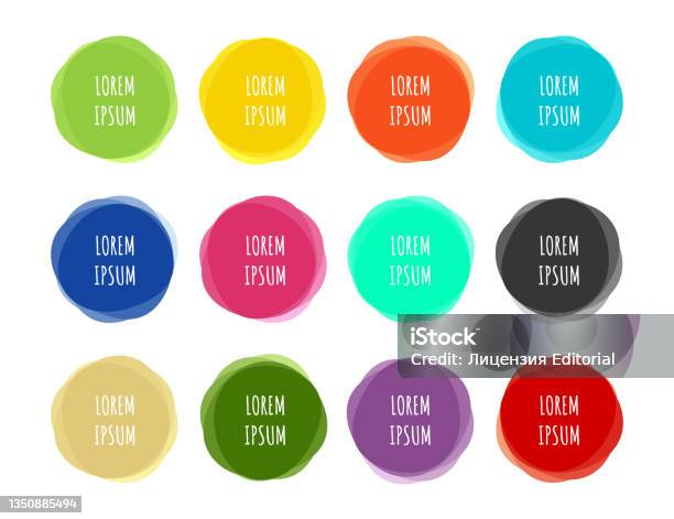 Himpunan Spanduk Abstrak Bulat Berwarnawarni Bentuk Vektor Desain