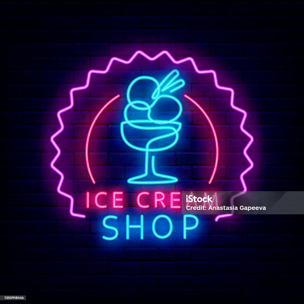 Neon Lodziarni Rysunek Jednej Linii Słodki Bar Logo Deseru Izolowana ... Neon Lodziarni Rysunek Jednej Linii Słodki Bar Logo Deseru Izolowana ...