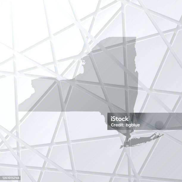 Carte De New York Avec Réseau Maillé Sur Fond Blanc Vecteurs Libres De