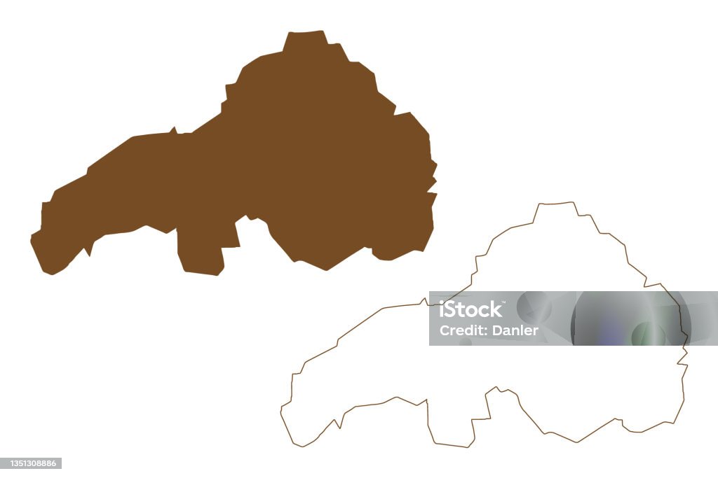 Île Borden Illustration Vectorielle De Carte Croquis Gribouillé Carte
