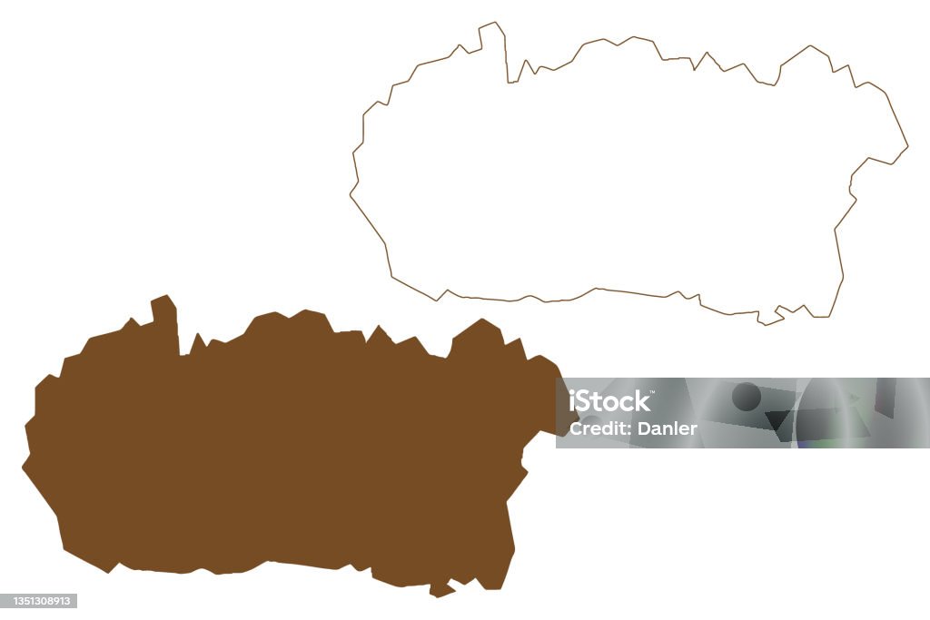 Île De Cornwall Carte Illustration Vectorielle Croquis Griffonné Carte