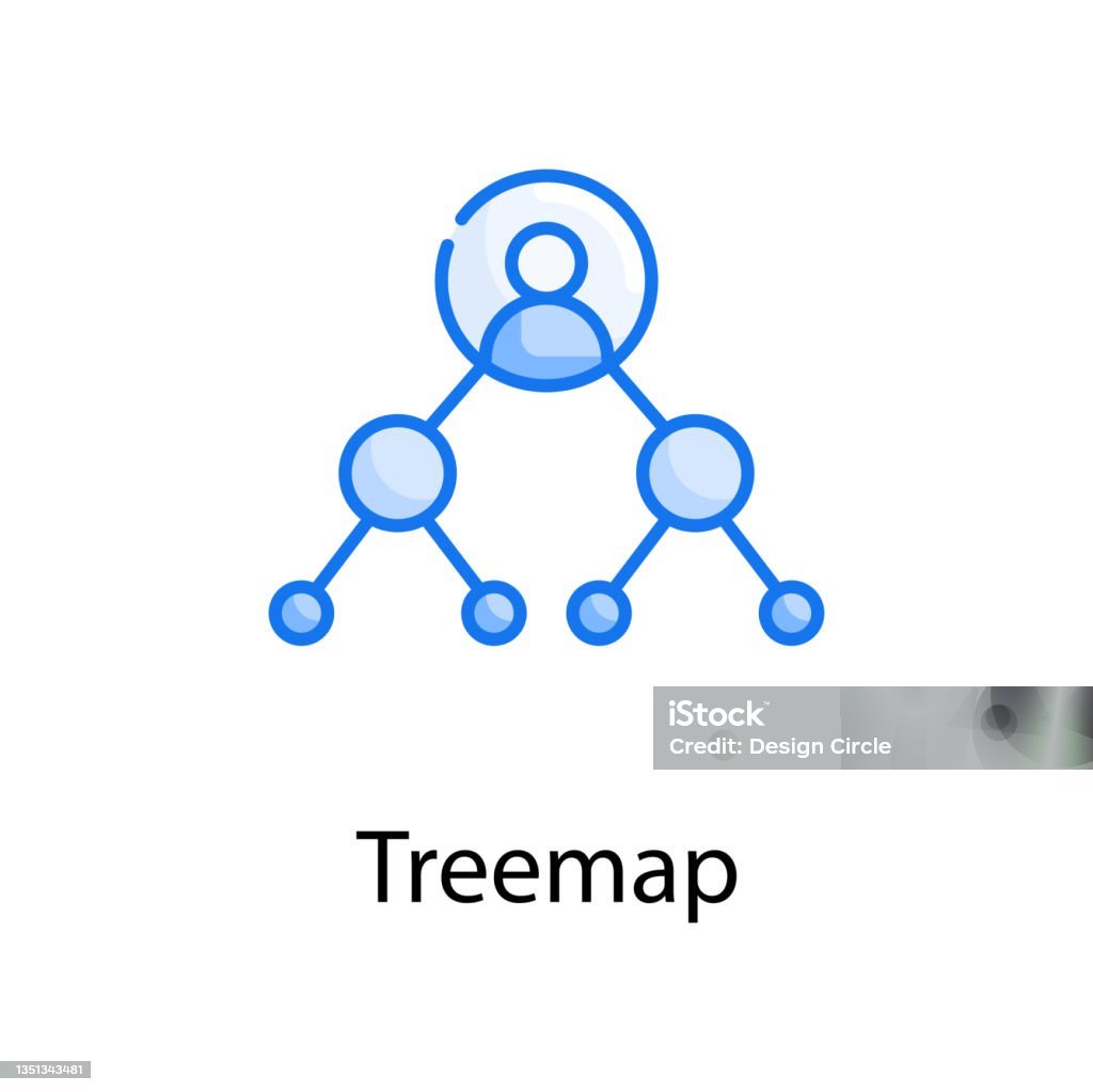 Treemap Couleurs Bleues Vectorielles Illustration Iconique Symbole Web