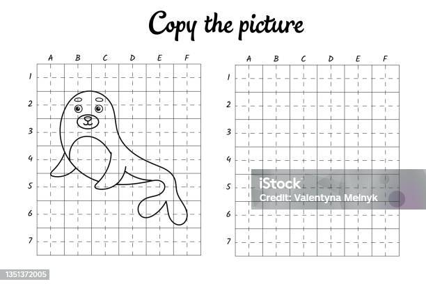 Copiez Limage Dessiner Par Grille Pages De Livres À Colorier Pour