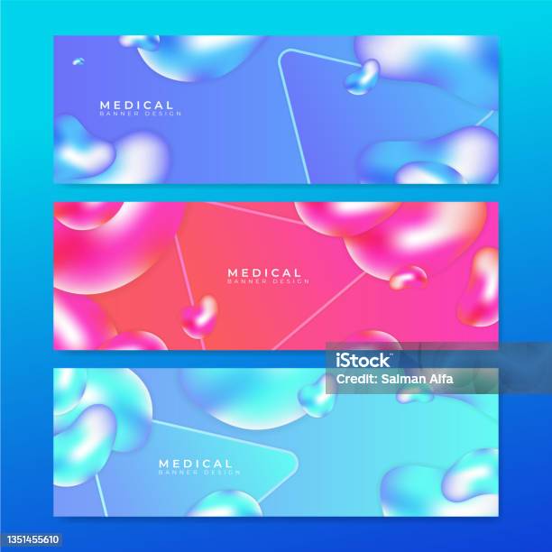 Template Desain Spanduk Dan Header Untuk Situs Dengan Struktur Molekul