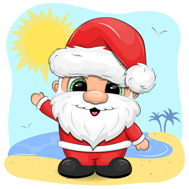 Beach Santa Clipart