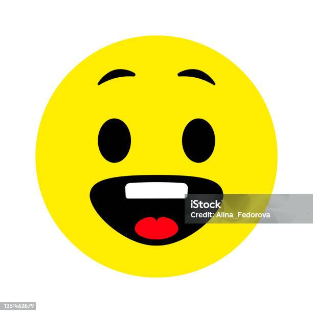 Visage Souriant Vecteur Dicône Emoji Signe Démoticône Émotions