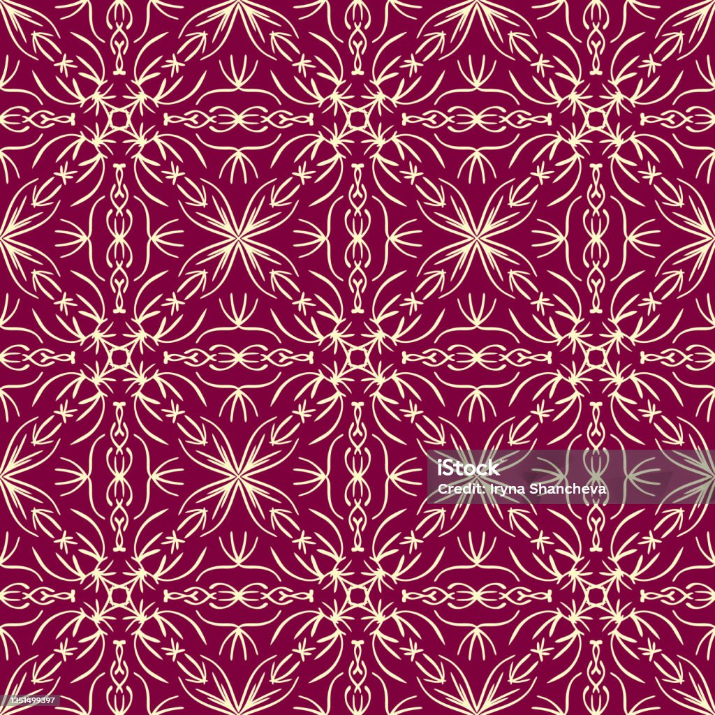 Abstract Seamless Pattern Doodle Hand Drawn Art Line Sketch Vector