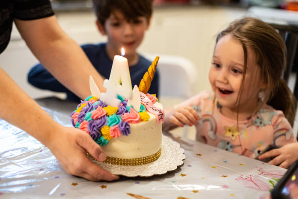 Free picture: Unicorn with a rainbow and a cake, a birthday invitation ...