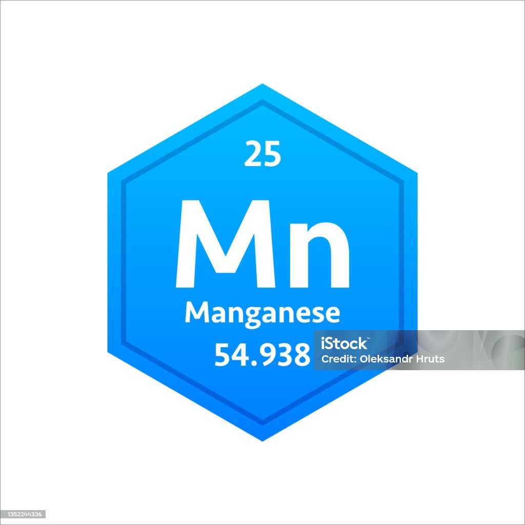 Manganese Symbol Chemical Element Of The Periodic Table Vector Stock