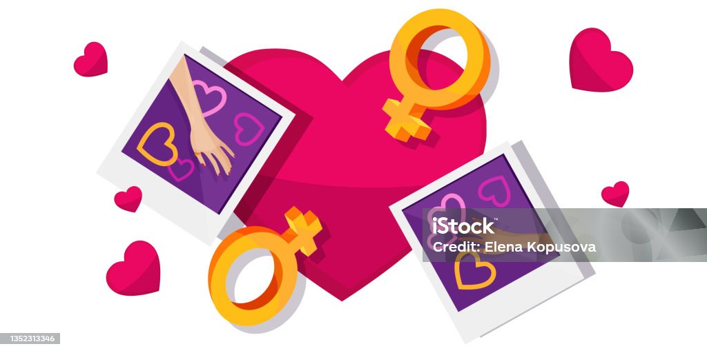 Pair Of Hands Of Lovers Women With Hearts And Venus Mirror Icon On