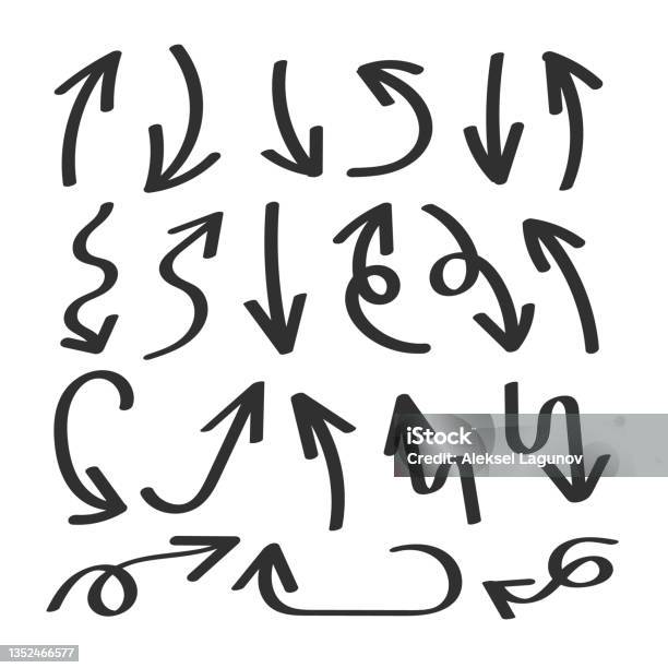 Ilustración De Conjunto Vectorial De Flechas De Estilo Dibujadas A Mano