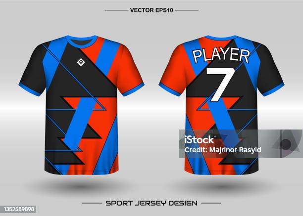 Tshirt Sport Vector Design Template Soccer Jersey Mockup For Football