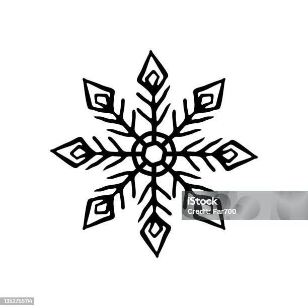 Ikon Kepingan Salju Siluet Sketsa Linier Garis Tinta Hitam Vektor ... Ikon Kepingan Salju Siluet Sketsa Linier Garis Tinta Hitam Vektor ...
