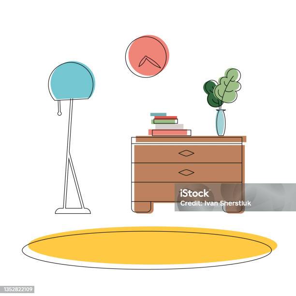 Elemen Interior Dalam Gaya Warna Seni Garis Karpet Lampu Lantai Tanaman ... Elemen Interior Dalam Gaya Warna Seni Garis Karpet Lampu Lantai Tanaman ...