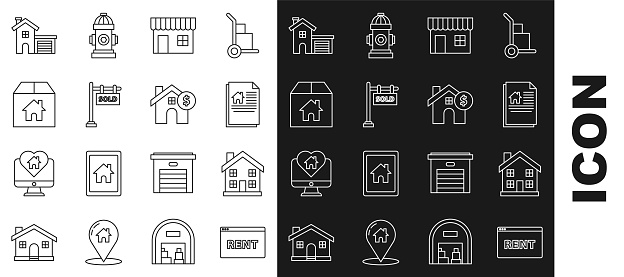 Définir Une Ligne Signe Suspendu Avec Le Texte Loyer En Ligne Symbole
