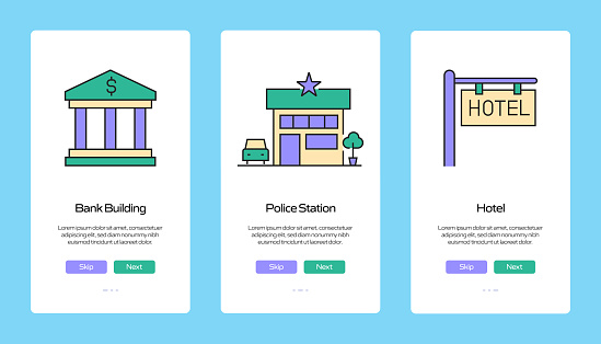 Écran De La Page De Lapplication Mobile City Life Concept Onboarding