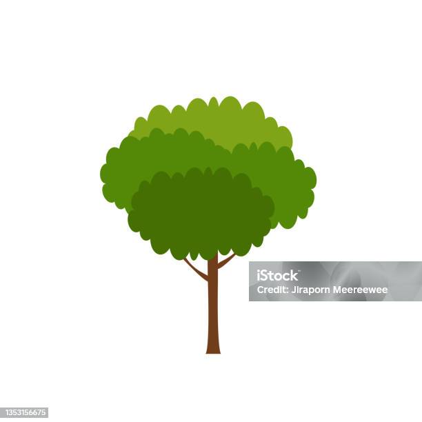 Arbre Vert Une Variété De Formes Sur Le Fond Blanc Ensemble De Divers