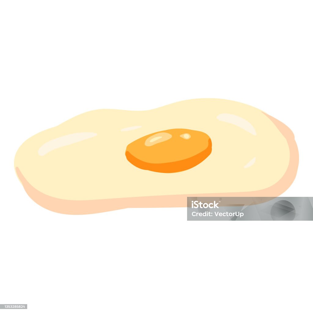 Fried Egg Natural Healthy Organic Nutrition Product Scrambled Vector