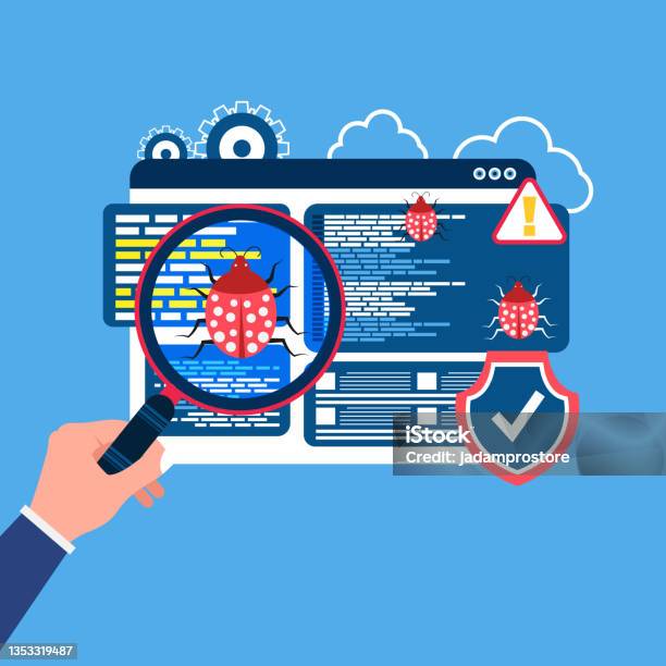 Bug And Virus In The Programming Code Stock Illustration Download Image Now Analyzing