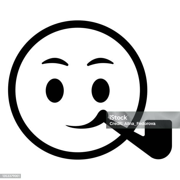 Visage Souriant Vecteur Dicône Emoji Signe Démoticône Émotions