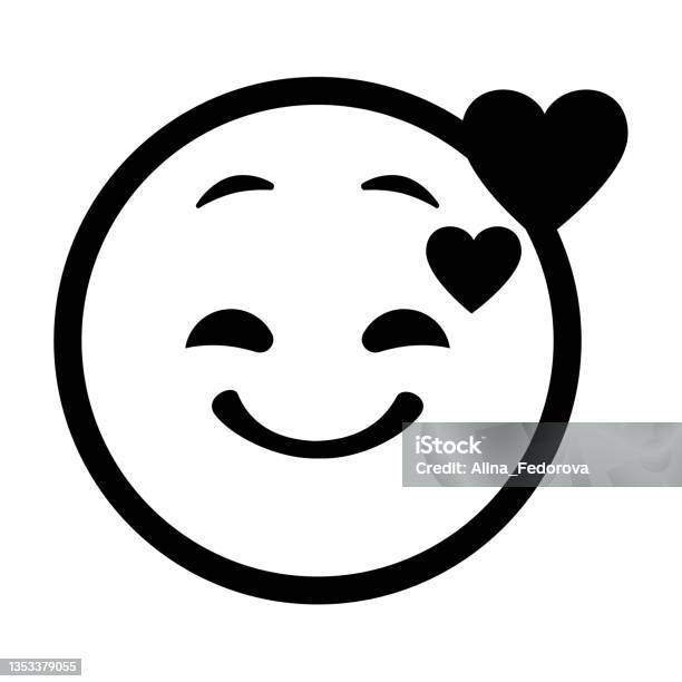 Visage Souriant Vecteur Dicône Emoji Signe Démoticône Émotions