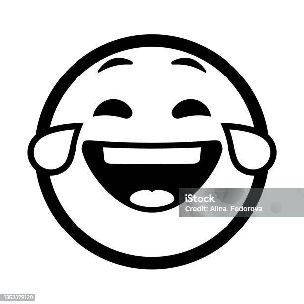 Visage Souriant Vecteur Dicône Emoji Signe Démoticône Émotions